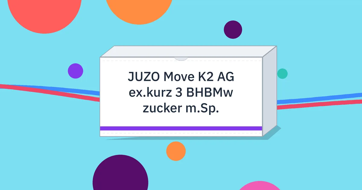 Symbolbild: Packung mit der Aufschrift JUZO Move K2 AG ex.kurz 3 BHBMw zucker m.Sp. (PZN 18532677) – Verfügbarkeit und Bezug in Apotheken in Frankfurt am Main