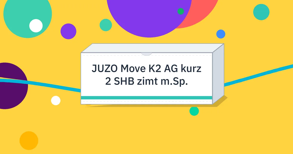 Symbolbild: Packung mit der Aufschrift JUZO Move K2 AG kurz 2 SHB zimt m.Sp. (PZN 18527908) – Verfügbarkeit und Bezug in Apotheken in Frankfurt am Main