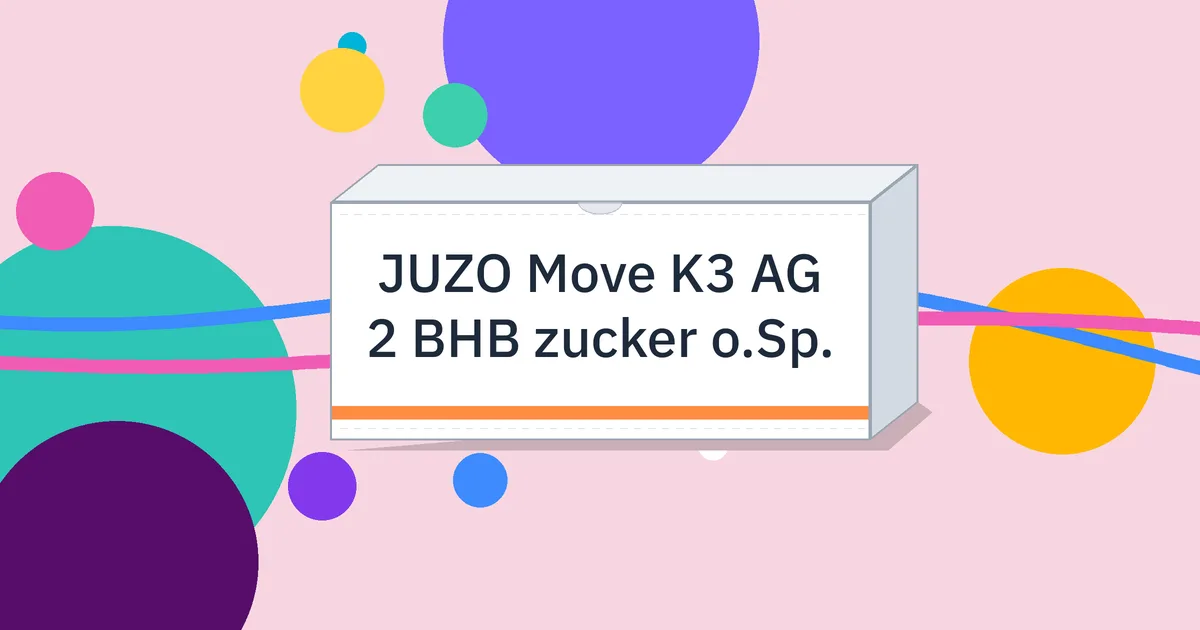 Symbolbild: Packung mit der Aufschrift JUZO Move K3 AG 2 BHB zucker o.Sp. (PZN 18577510) – Verfügbarkeit und Bezug in Apotheken in Frankfurt am Main