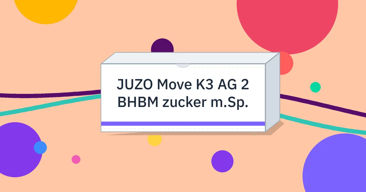 Symbolbild: Packung mit der Aufschrift JUZO Move K3 AG 2 BHBM zucker m.Sp. (PZN 18575988) – Verfügbarkeit und Bezug in Apotheken in Frankfurt am Main