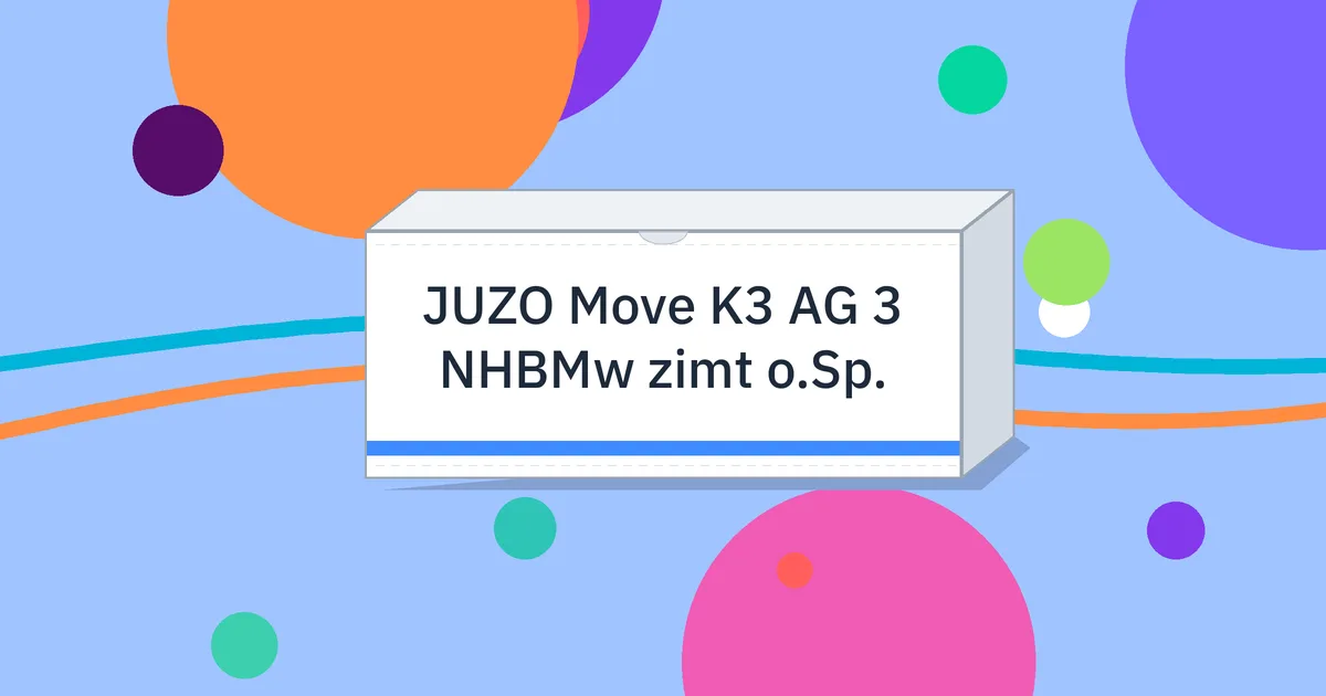 Symbolbild: Packung mit der Aufschrift JUZO Move K3 AG 3 NHBMw zimt o.Sp. (PZN 18576953) – Verfügbarkeit und Bezug in Apotheken in Frankfurt am Main