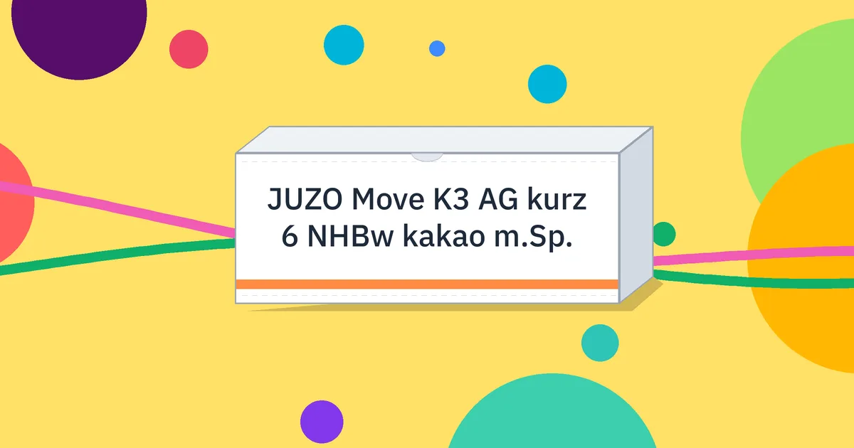 Symbolbild: Packung mit der Aufschrift JUZO Move K3 AG kurz 6 NHBw kakao m.Sp. (PZN 18590485) – Verfügbarkeit und Bezug in Apotheken in Frankfurt am Main