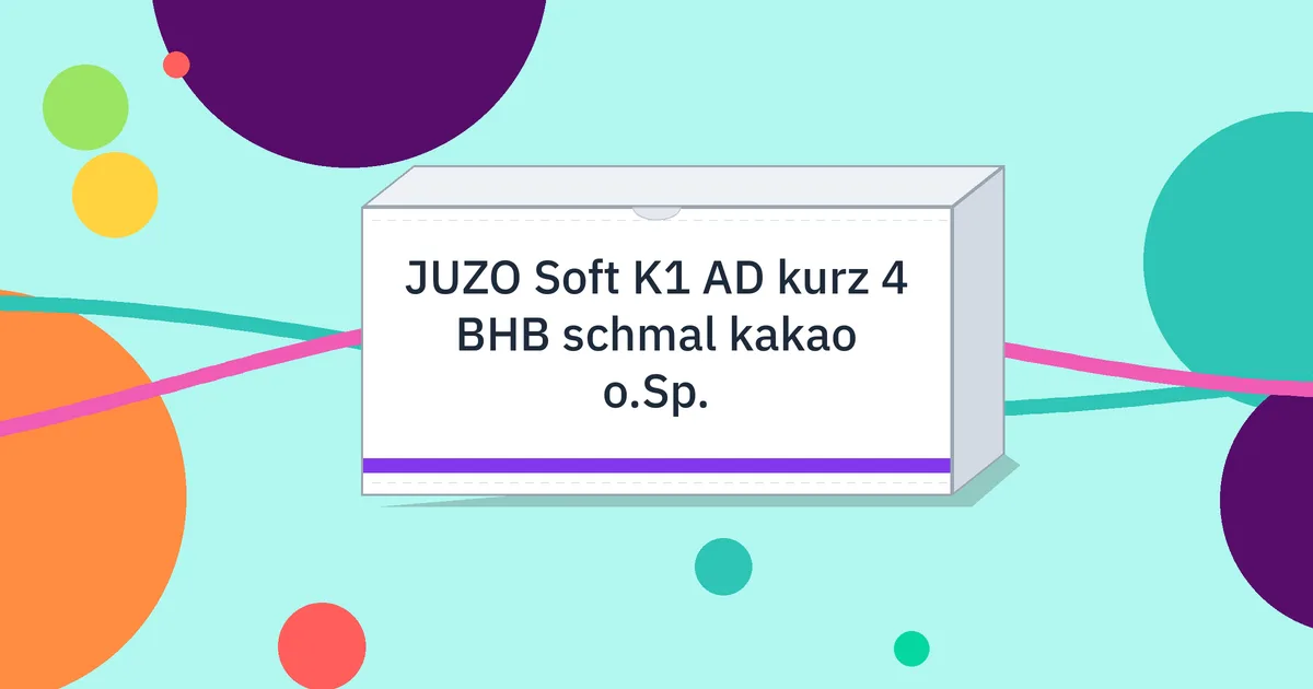 Symbolbild: Packung mit der Aufschrift JUZO Soft K1 AD kurz 4 BHB schmal kakao o.Sp. (PZN 15464030) – Verfügbarkeit und Bezug in Apotheken in Frankfurt am Main