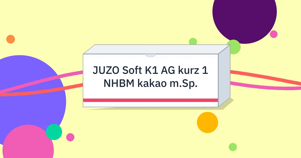 Symbolbild: Packung mit der Aufschrift JUZO Soft K1 AG kurz 1 NHBM kakao m.Sp. (PZN 14999651) – Verfügbarkeit und Bezug in Apotheken in Frankfurt am Main