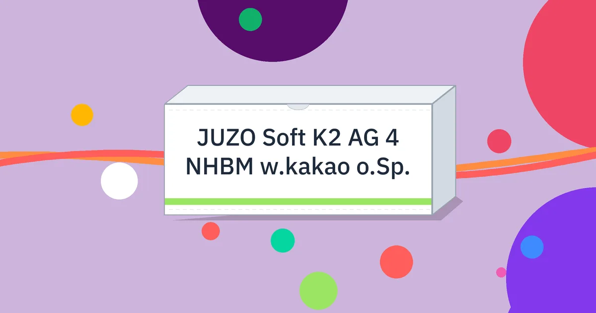 Symbolbild: Packung mit der Aufschrift JUZO Soft K2 AG 4 NHBM w.kakao o.Sp. (PZN 14997787) – Verfügbarkeit und Bezug in Apotheken in Frankfurt am Main