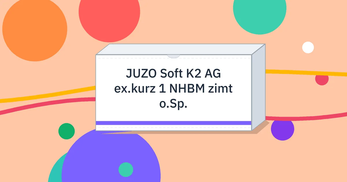 Symbolbild: Packung mit der Aufschrift JUZO Soft K2 AG ex.kurz 1 NHBM zimt o.Sp. (PZN 14998663) – Verfügbarkeit und Bezug in Apotheken in Frankfurt am Main