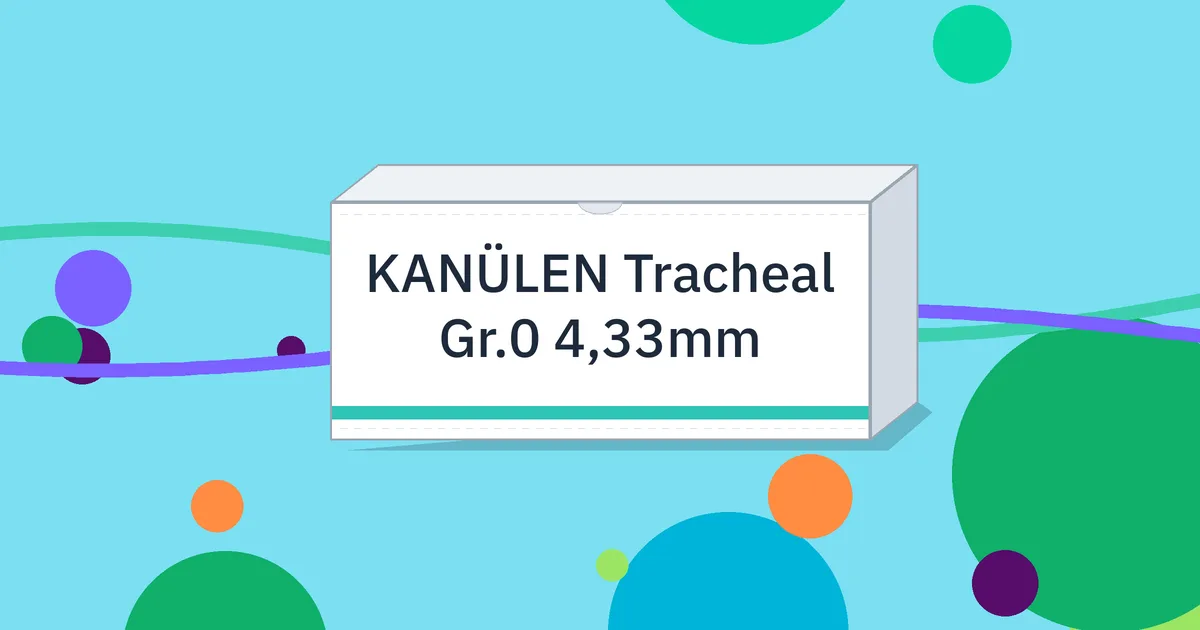 Symbolbild: Packung mit der Aufschrift KANÜLEN Tracheal Gr.0 4,33mm (PZN 02441085) – Verfügbarkeit und Bezug in Apotheken in Frankfurt am Main