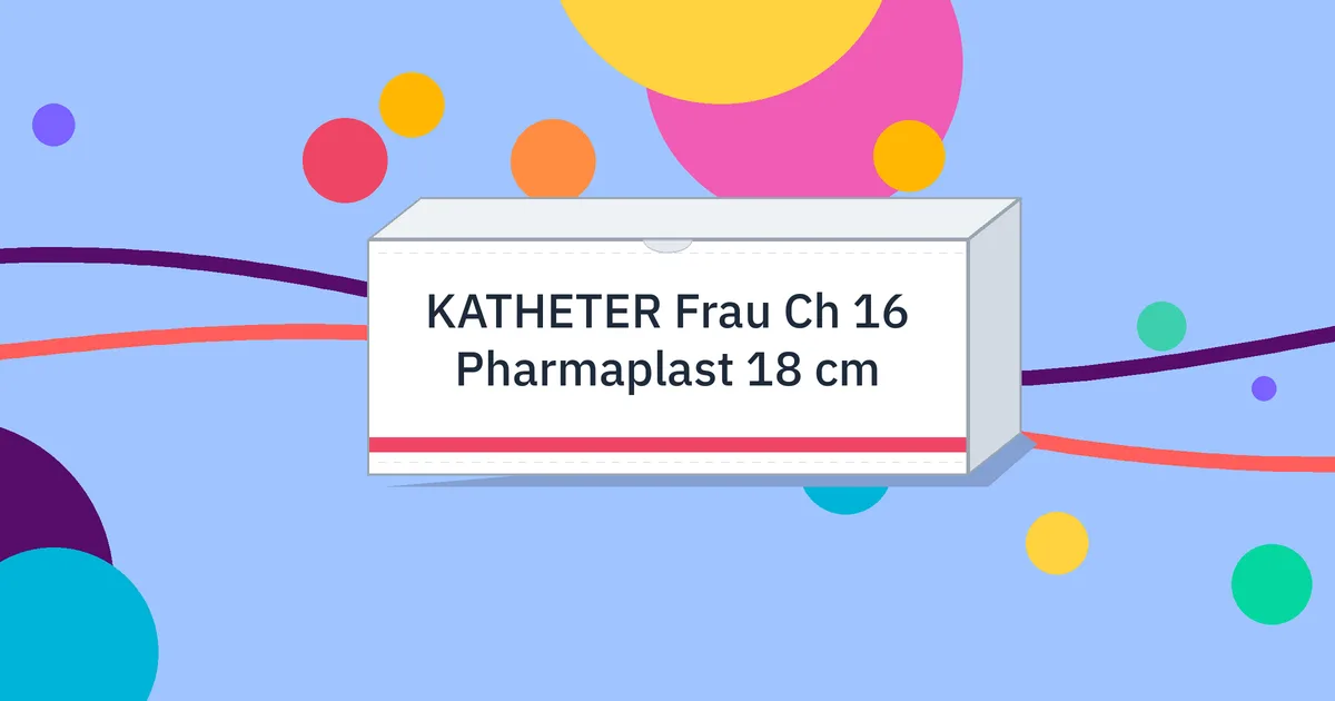Symbolbild: Packung mit der Aufschrift KATHETER Frau Ch 16 Pharmaplast 18 cm (PZN 00879848) – Verfügbarkeit und Bezug in Apotheken in Frankfurt am Main