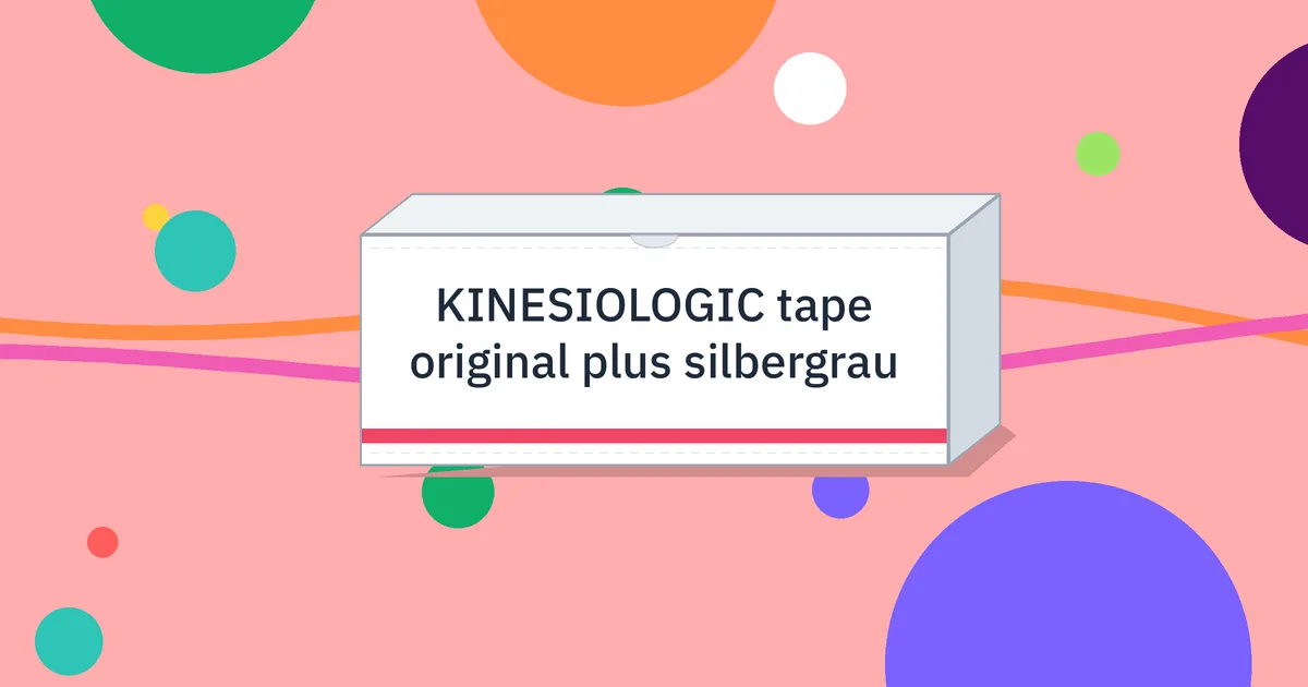 Symbolbild: Packung mit der Aufschrift KINESIOLOGIC tape original plus silbergrau (PZN 10143924) – Verfügbarkeit und Bezug in Apotheken in Frankfurt am Main