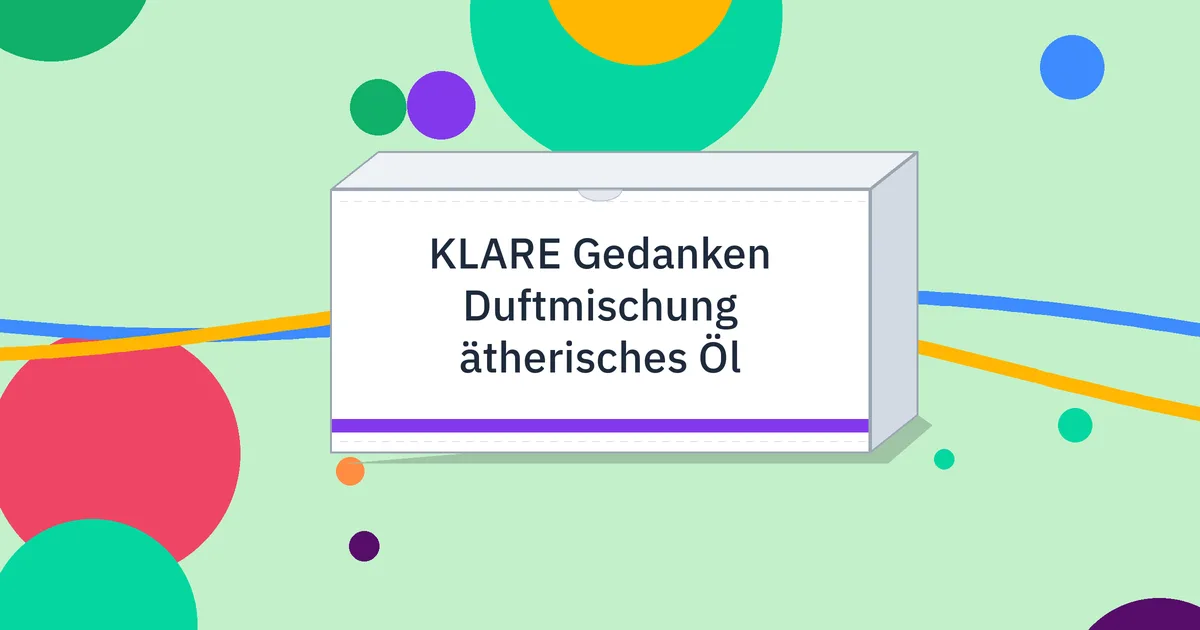 Symbolbild: Packung mit der Aufschrift KLARE Gedanken Duftmischung ätherisches Öl (PZN 17394500) – Verfügbarkeit und Bezug in Apotheken in Frankfurt am Main