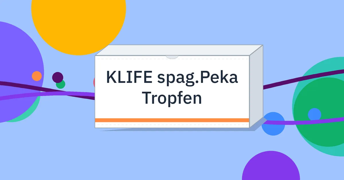 Symbolbild: Packung mit der Aufschrift KLIFE spag.Peka Tropfen (PZN 04263185) – Verfügbarkeit und Bezug in Apotheken in Frankfurt am Main