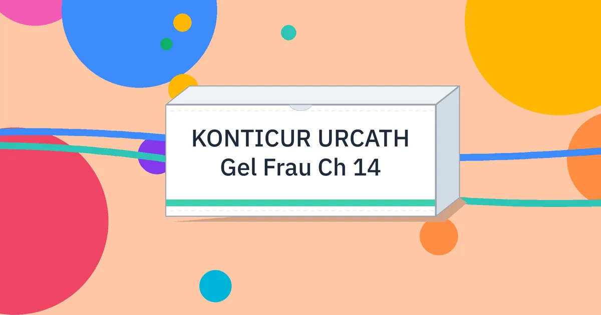 Symbolbild: Packung mit der Aufschrift KONTICUR URCATH Gel Frau Ch 14 (PZN 16755172) – Verfügbarkeit und Bezug in Apotheken in Frankfurt am Main