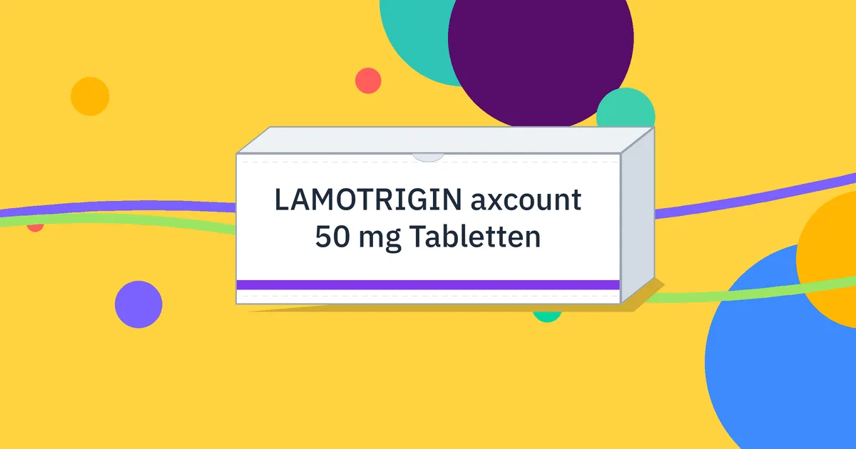 Symbolbild: Packung mit der Aufschrift LAMOTRIGIN axcount 50 mg Tabletten (PZN 04920016) – Verfügbarkeit und Bezug in Apotheken in Frankfurt am Main