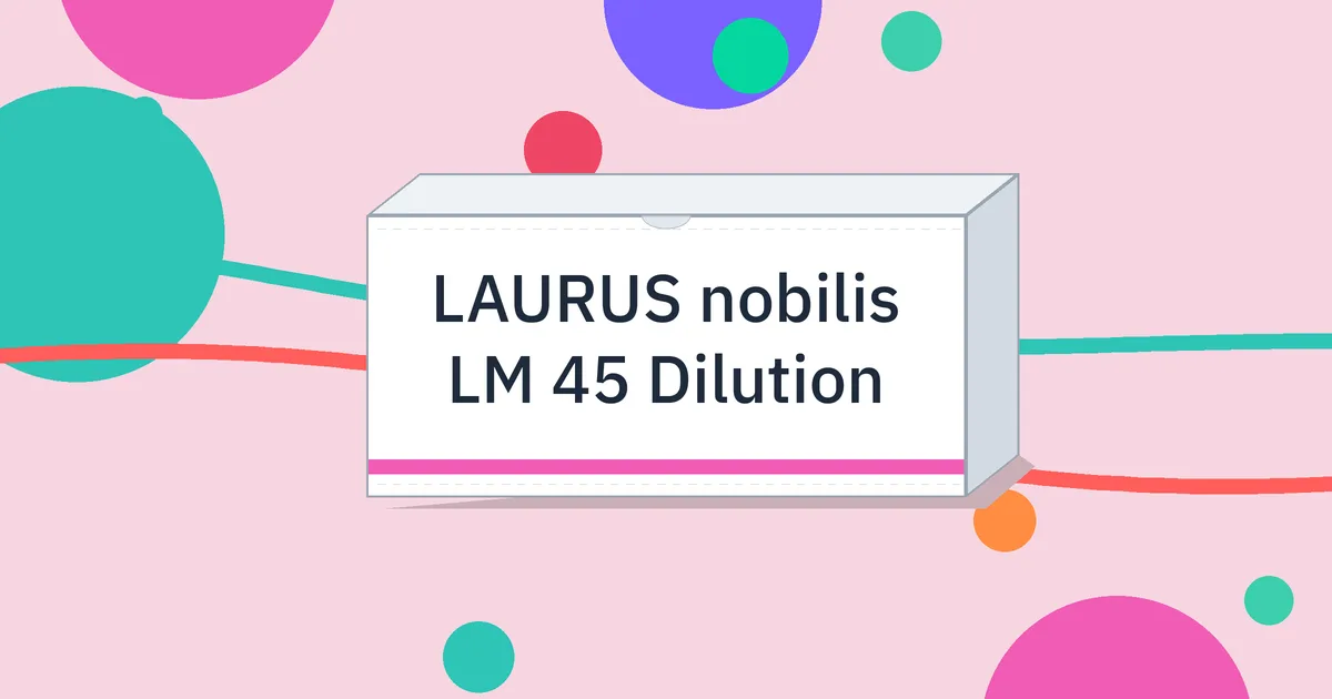 Symbolbild: Packung mit der Aufschrift LAURUS nobilis LM 45 Dilution (PZN 13524756) – Verfügbarkeit und Bezug in Apotheken in Frankfurt am Main