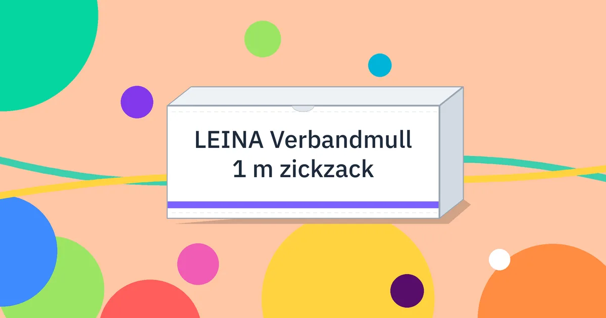 Symbolbild: Packung mit der Aufschrift LEINA Verbandmull 1 m zickzack (PZN 08716778) – Verfügbarkeit und Bezug in Apotheken in Frankfurt am Main