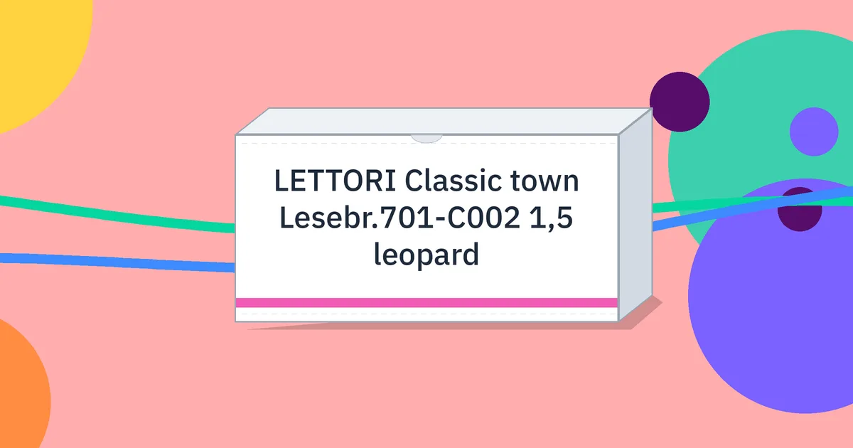 Symbolbild: Packung mit der Aufschrift LETTORI Classic town Lesebr.701-C002 1,5 leopard (PZN 11057701) – Verfügbarkeit und Bezug in Apotheken in Frankfurt am Main