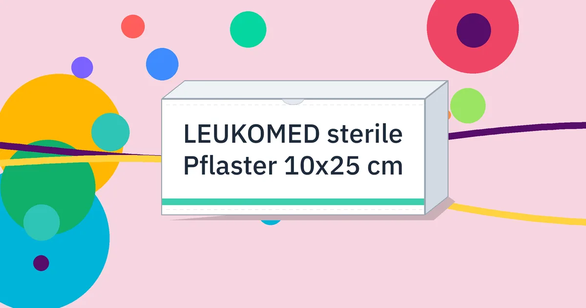 Symbolbild: Packung mit der Aufschrift LEUKOMED sterile Pflaster 10x25 cm (PZN 15316393) – Verfügbarkeit und Bezug in Apotheken in Frankfurt am Main