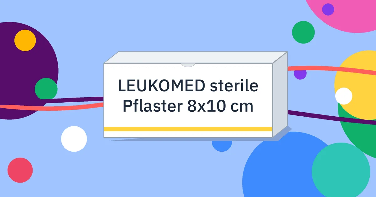 Symbolbild: Packung mit der Aufschrift LEUKOMED sterile Pflaster 8x10 cm (PZN 19168624) – Verfügbarkeit und Bezug in Apotheken in Frankfurt am Main