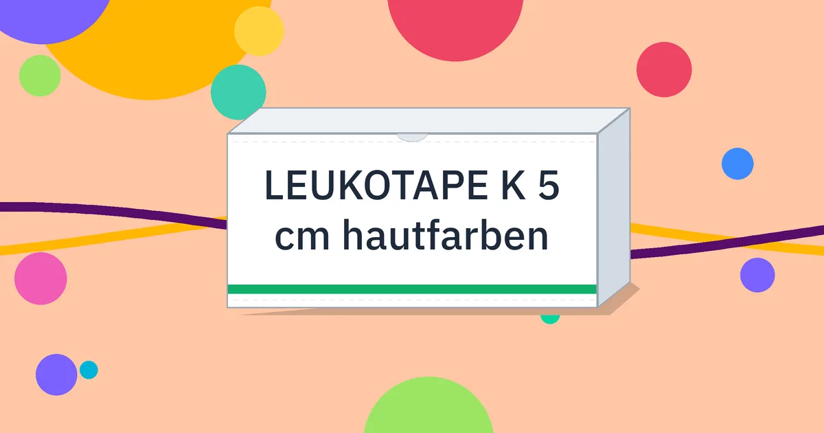 Symbolbild: Packung mit der Aufschrift LEUKOTAPE K 5 cm hautfarben (PZN 12655516) – Verfügbarkeit und Bezug in Apotheken in Frankfurt am Main
