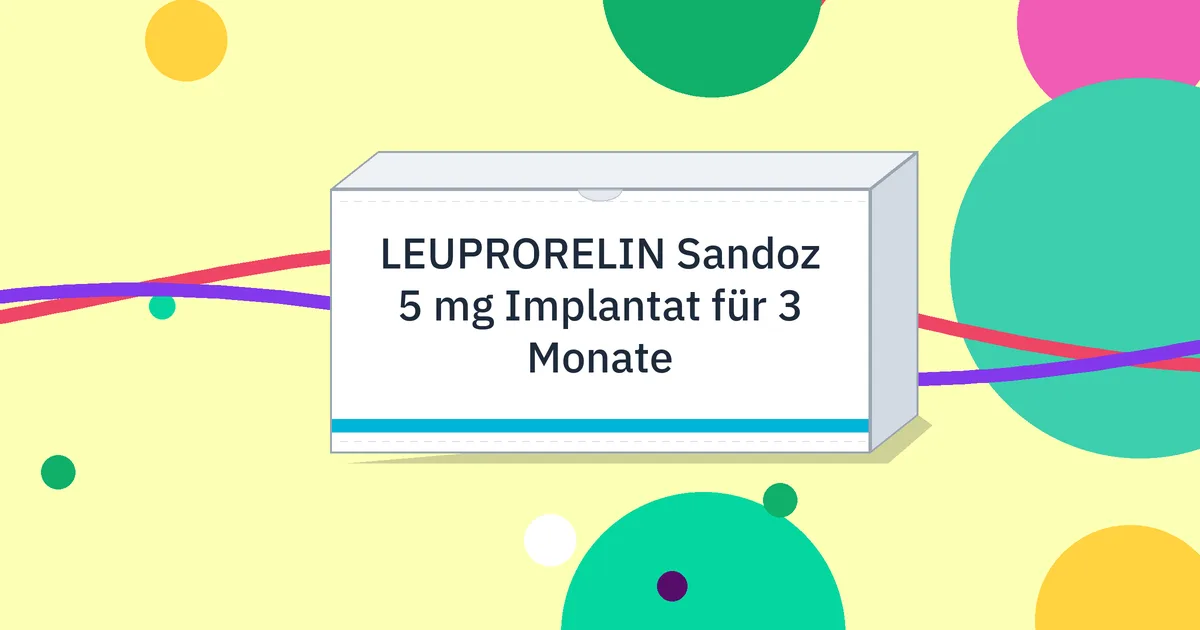 Symbolbild: Packung mit der Aufschrift LEUPRORELIN Sandoz 5 mg Implantat für 3 Monate (PZN 19208393) – Verfügbarkeit und Bezug in Apotheken in Frankfurt am Main