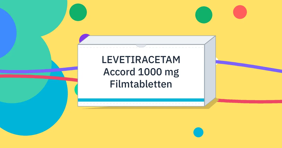Symbolbild: Packung mit der Aufschrift LEVETIRACETAM Accord 1000 mg Filmtabletten (PZN 13250738) – Verfügbarkeit und Bezug in Apotheken in Frankfurt am Main