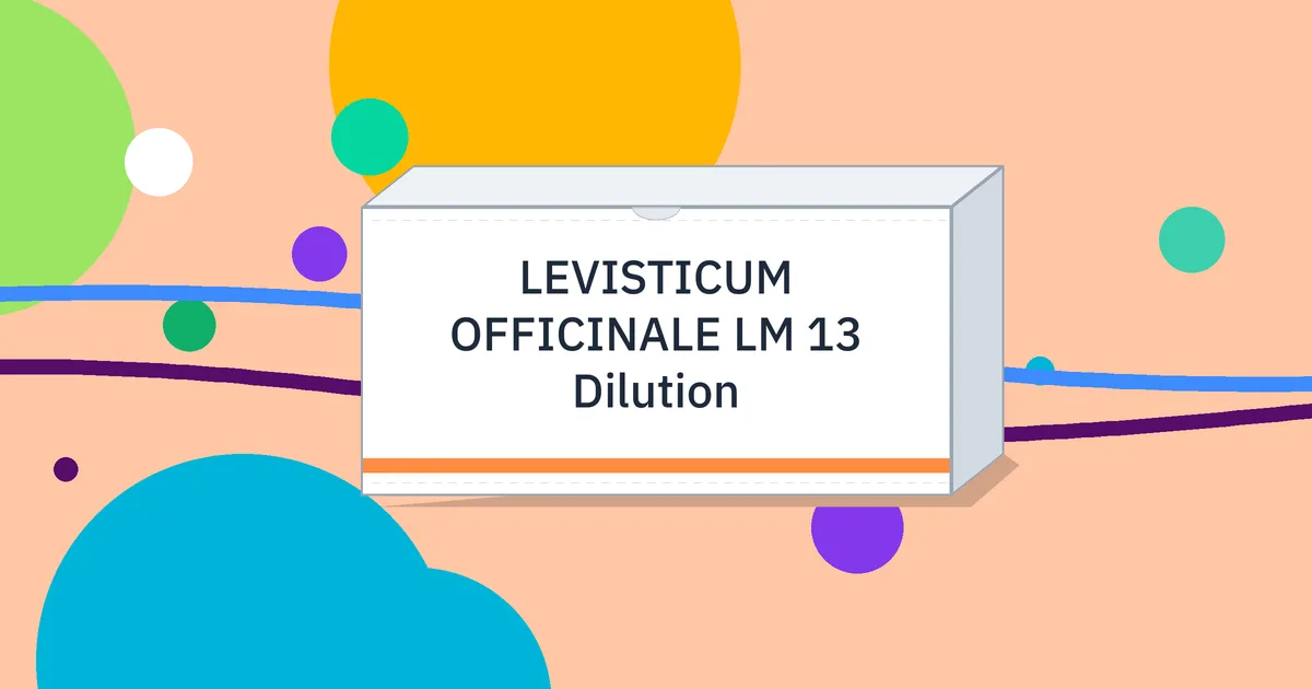 Symbolbild: Packung mit der Aufschrift LEVISTICUM OFFICINALE LM 13 Dilution (PZN 13528257) – Verfügbarkeit und Bezug in Apotheken in Frankfurt am Main