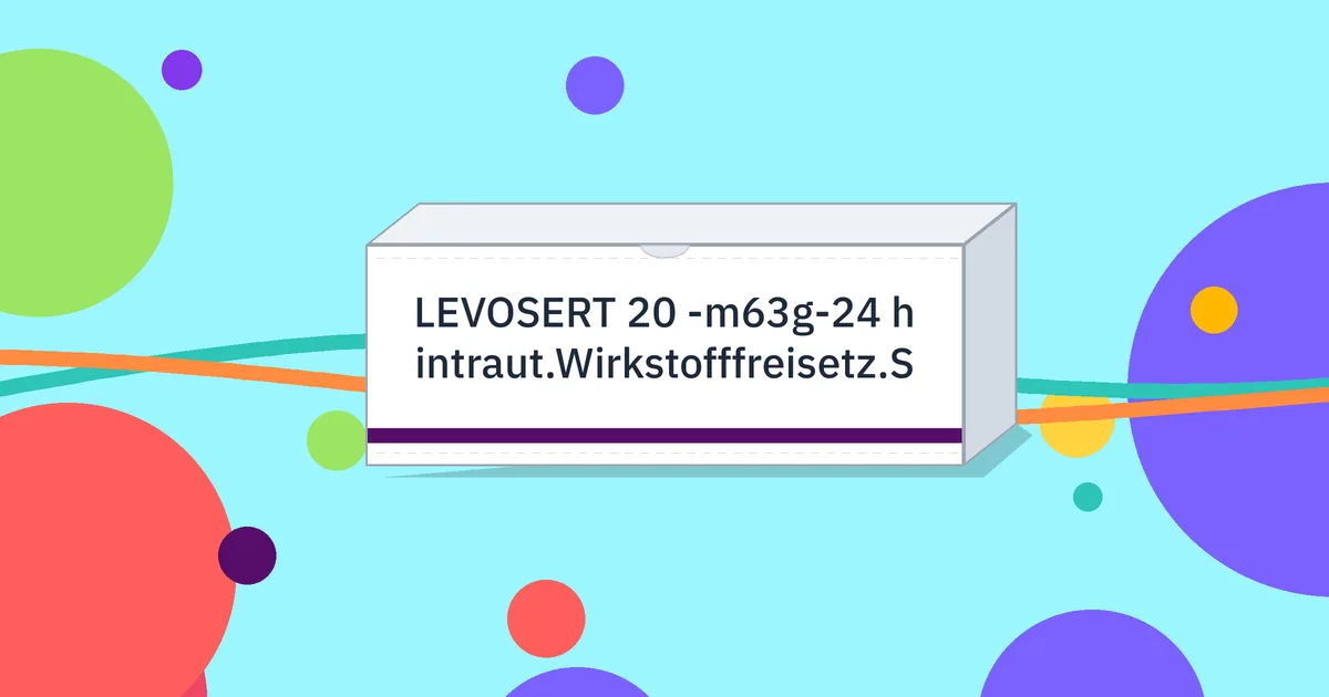 Symbolbild: Packung mit der Aufschrift LEVOSERT 20 -m63g-24 h intraut.Wirkstofffreisetz.S (PZN 13423251) – Verfügbarkeit und Bezug in Apotheken in Frankfurt am Main