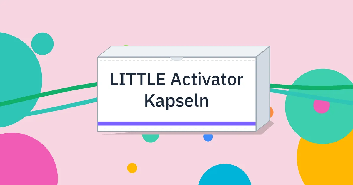 Symbolbild: Packung mit der Aufschrift LITTLE Activator Kapseln (PZN 19234597) – Verfügbarkeit und Bezug in Apotheken in Frankfurt am Main