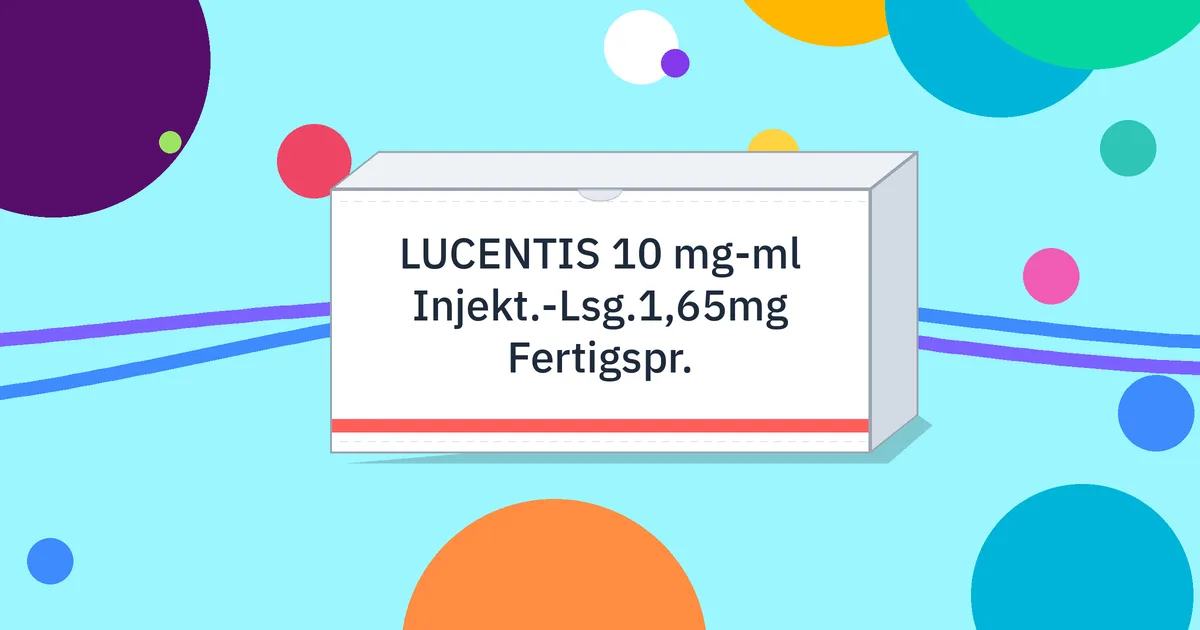 Symbolbild: Packung mit der Aufschrift LUCENTIS 10 mg-ml Injekt.-Lsg.1,65mg Fertigspr. (PZN 10758011) – Verfügbarkeit und Bezug in Apotheken in Frankfurt am Main