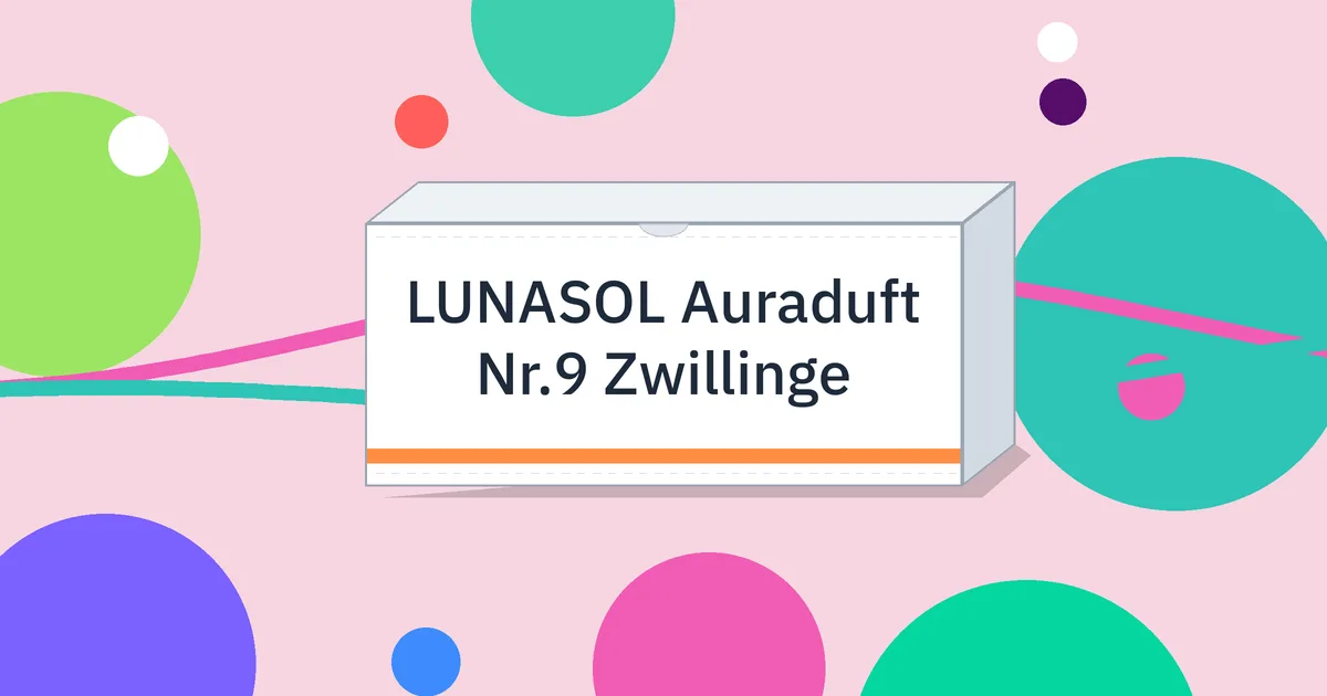 Symbolbild: Packung mit der Aufschrift LUNASOL Auraduft Nr.9 Zwillinge (PZN 20060300) – Verfügbarkeit und Bezug in Apotheken in Frankfurt am Main