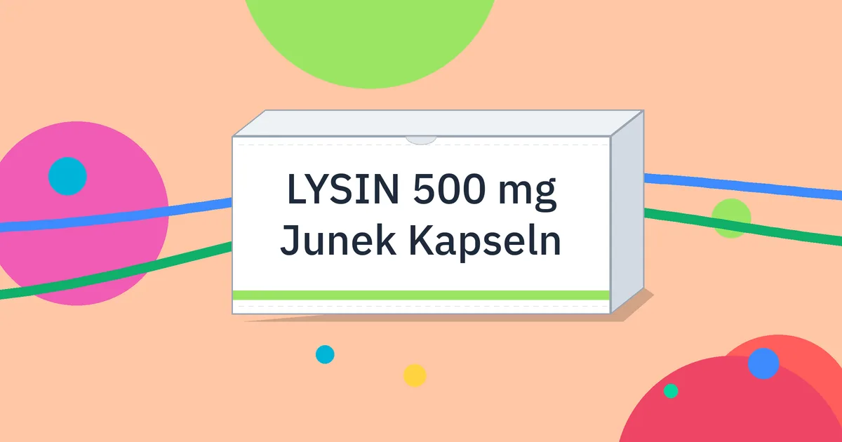 Symbolbild: Packung mit der Aufschrift LYSIN 500 mg Junek Kapseln (PZN 00134723) – Verfügbarkeit und Bezug in Apotheken in Frankfurt am Main