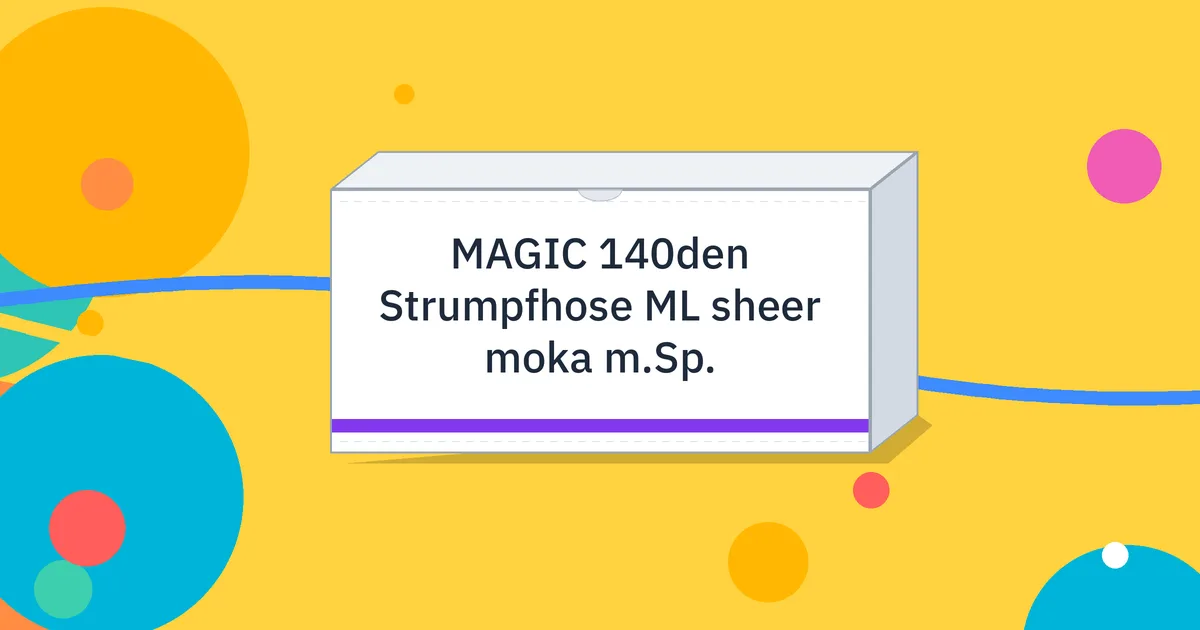 Symbolbild: Packung mit der Aufschrift MAGIC 140den Strumpfhose ML sheer moka m.Sp. (PZN 16181972) – Verfügbarkeit und Bezug in Apotheken in Frankfurt am Main