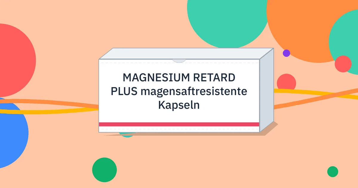Symbolbild: Packung mit der Aufschrift MAGNESIUM RETARD PLUS magensaftresistente Kapseln (PZN 11528804) – Verfügbarkeit und Bezug in Apotheken in Frankfurt am Main