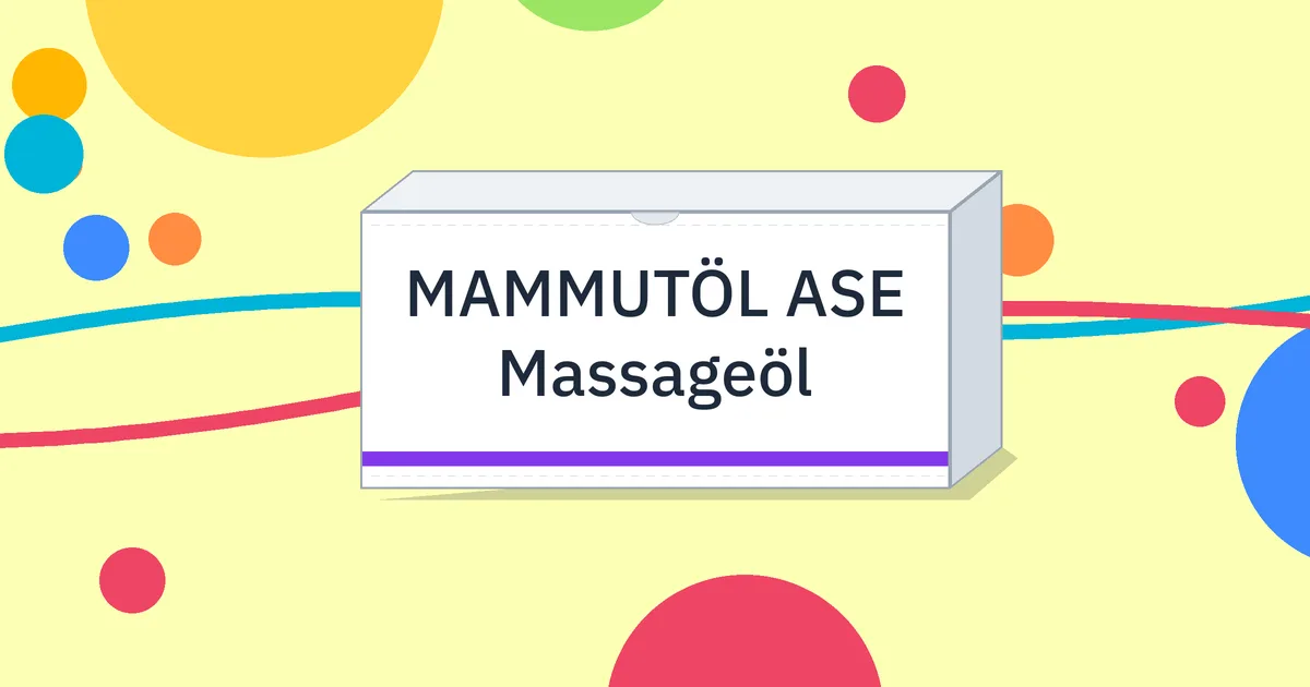 Symbolbild: Packung mit der Aufschrift MAMMUTÖL ASE Massageöl (PZN 03081878) – Verfügbarkeit und Bezug in Apotheken in Frankfurt am Main
