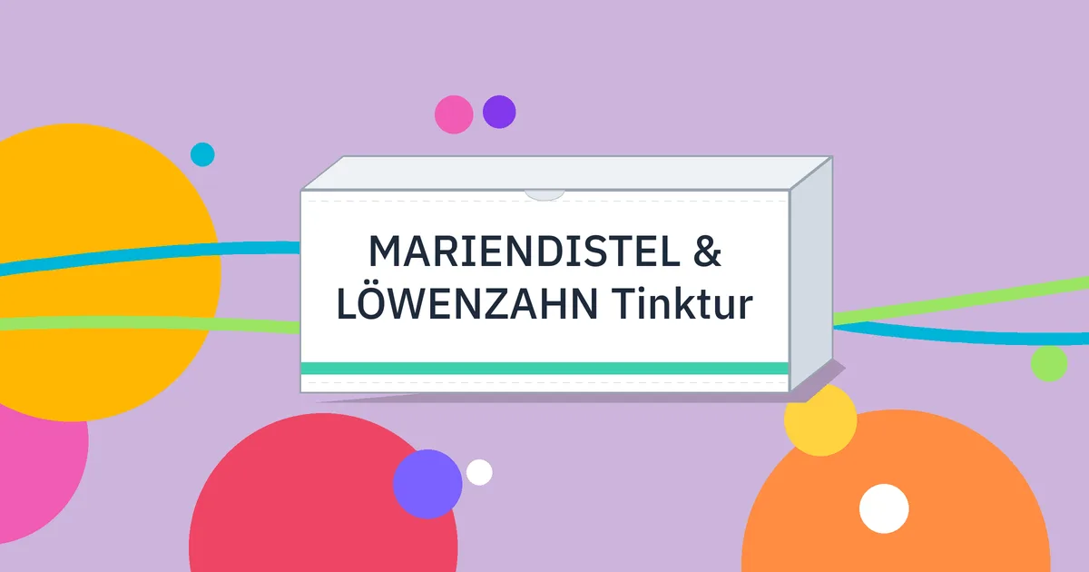 Symbolbild: Packung mit der Aufschrift MARIENDISTEL & LÖWENZAHN Tinktur (PZN 17187669) – Verfügbarkeit und Bezug in Apotheken in Frankfurt am Main