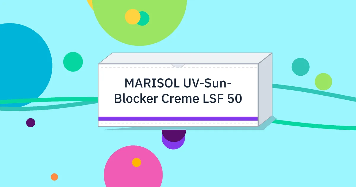 Symbolbild: Packung mit der Aufschrift MARISOL UV-Sun-Blocker Creme LSF 50 (PZN 20137178) – Verfügbarkeit und Bezug in Apotheken in Frankfurt am Main