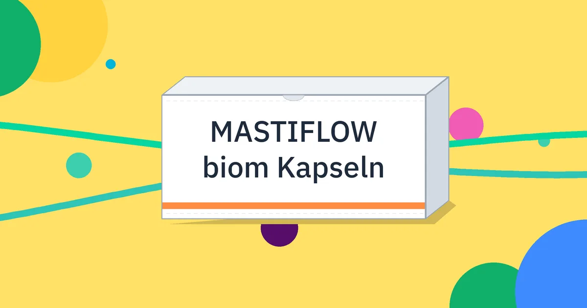 Symbolbild: Packung mit der Aufschrift MASTIFLOW biom Kapseln (PZN 18739295) – Verfügbarkeit und Bezug in Apotheken in Frankfurt am Main