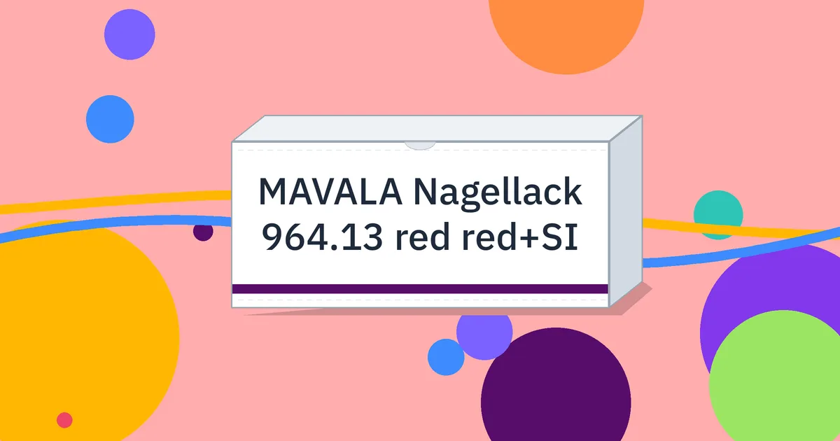Symbolbild: Packung mit der Aufschrift MAVALA Nagellack 964.13 red red+SI (PZN 17817478) – Verfügbarkeit und Bezug in Apotheken in Frankfurt am Main