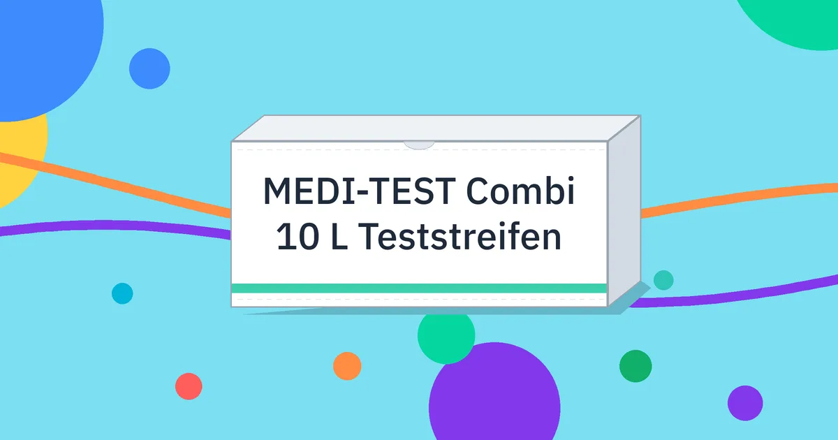 Symbolbild: Packung mit der Aufschrift MEDI-TEST Combi 10 L Teststreifen (PZN 04338374) – Verfügbarkeit und Bezug in Apotheken in Frankfurt am Main
