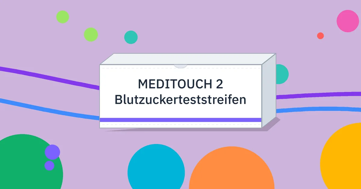 Symbolbild: Packung mit der Aufschrift MEDITOUCH 2 Blutzuckerteststreifen (PZN 10775914) – Verfügbarkeit und Bezug in Apotheken in Frankfurt am Main