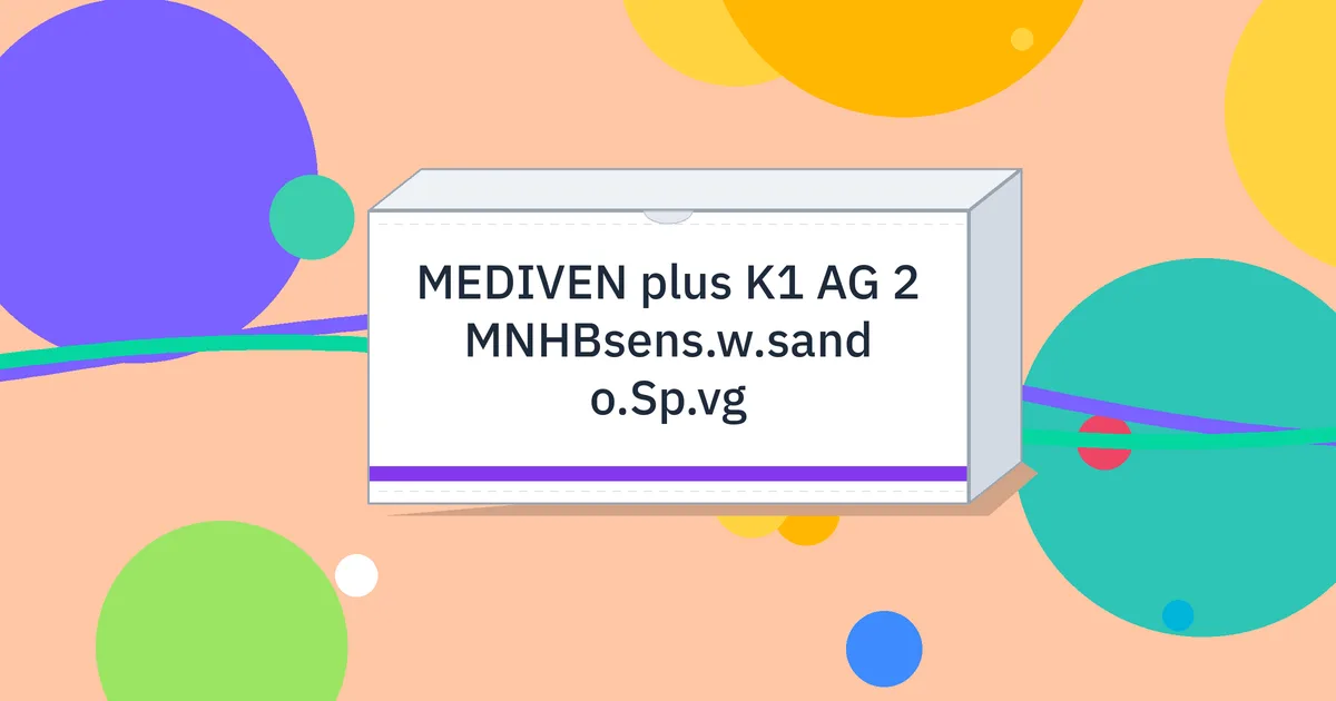 Symbolbild: Packung mit der Aufschrift MEDIVEN plus K1 AG 2 MNHBsens.w.sand o.Sp.vg (PZN 18941358) – Verfügbarkeit und Bezug in Apotheken in Frankfurt am Main