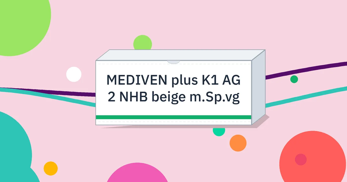 Symbolbild: Packung mit der Aufschrift MEDIVEN plus K1 AG 2 NHB beige m.Sp.vg (PZN 15922308) – Verfügbarkeit und Bezug in Apotheken in Frankfurt am Main