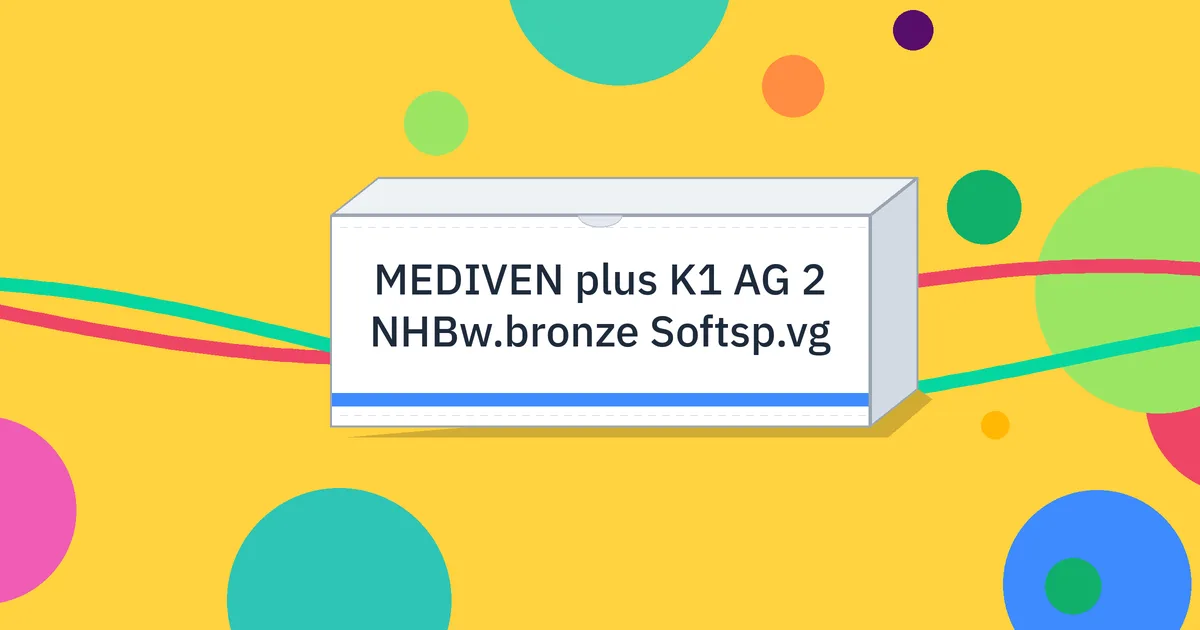 Symbolbild: Packung mit der Aufschrift MEDIVEN plus K1 AG 2 NHBw.bronze Softsp.vg (PZN 15923928) – Verfügbarkeit und Bezug in Apotheken in Frankfurt am Main