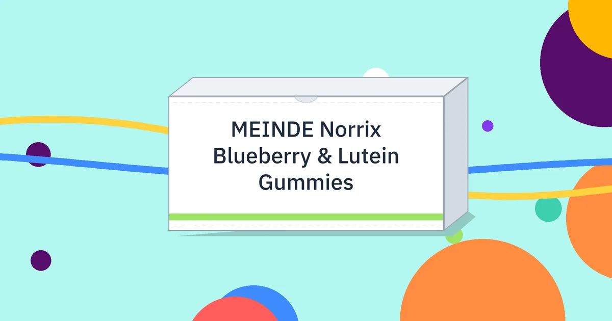 Symbolbild: Packung mit der Aufschrift MEINDE Norrix Blueberry & Lutein Gummies (PZN 20103908) – Verfügbarkeit und Bezug in Apotheken in Frankfurt am Main