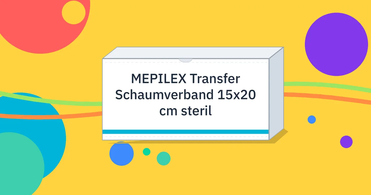 Symbolbild: Packung mit der Aufschrift MEPILEX Transfer Schaumverband 15x20 cm steril (PZN 19702383) – Verfügbarkeit und Bezug in Apotheken in Frankfurt am Main