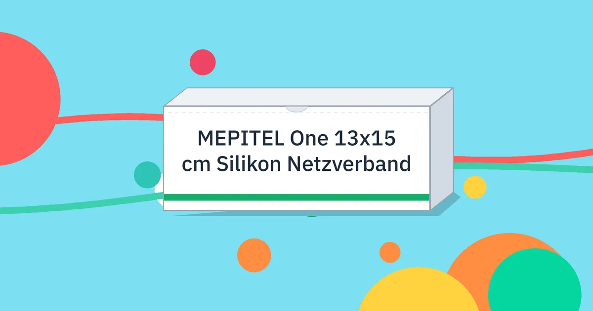 Symbolbild: Packung mit der Aufschrift MEPITEL One 13x15 cm Silikon Netzverband (PZN 19295920) – Verfügbarkeit und Bezug in Apotheken in Frankfurt am Main