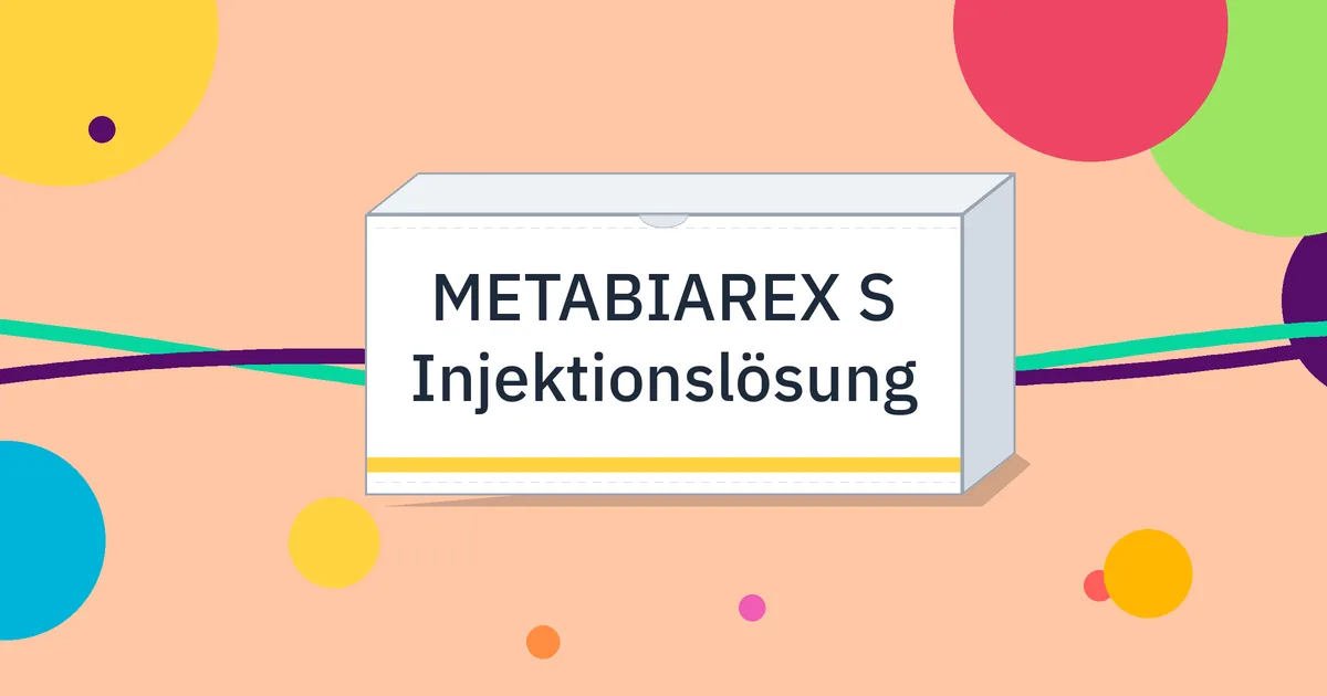 Symbolbild: Packung mit der Aufschrift METABIAREX S Injektionslösung (PZN 01806805) – Verfügbarkeit und Bezug in Apotheken in Frankfurt am Main