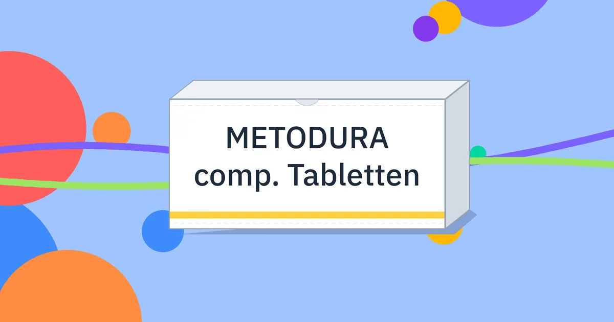 Symbolbild: Packung mit der Aufschrift METODURA comp. Tabletten (PZN 04804965) – Verfügbarkeit und Bezug in Apotheken in Frankfurt am Main