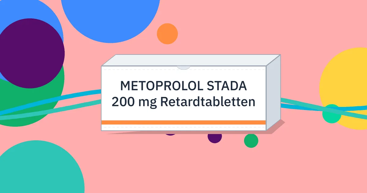 Symbolbild: Packung mit der Aufschrift METOPROLOL STADA 200 mg Retardtabletten (PZN 03722604) – Verfügbarkeit und Bezug in Apotheken in Frankfurt am Main