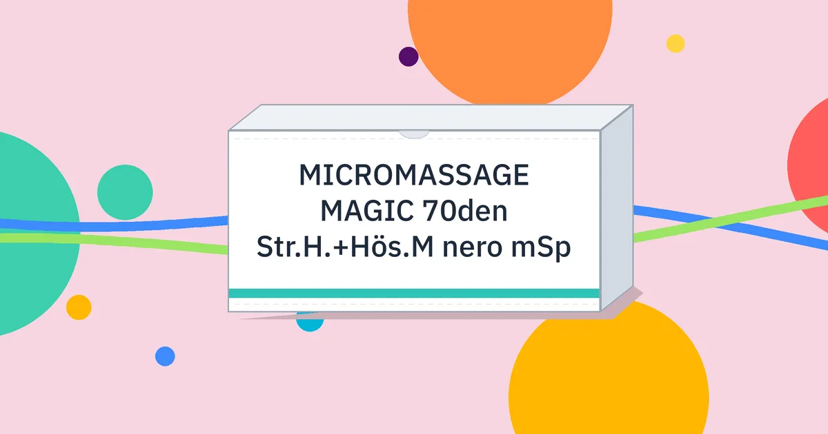 Symbolbild: Packung mit der Aufschrift MICROMASSAGE MAGIC 70den Str.H.+Hös.M nero mSp (PZN 00555181) – Verfügbarkeit und Bezug in Apotheken in Frankfurt am Main